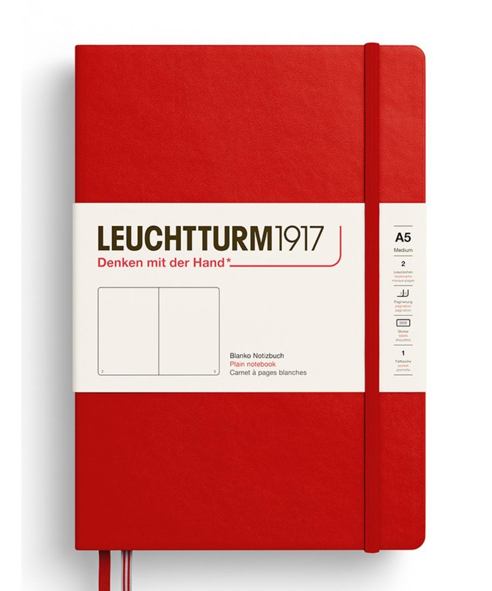 Leuchtturm1917 Medium (A5) Hardcover Notebook - Cherry Red | The ...