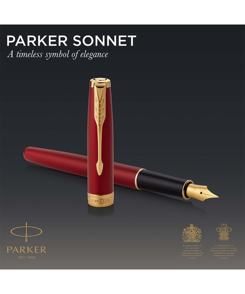 Parker Sonnet Fountain Pen - Red GT | The Hamilton Pen Company